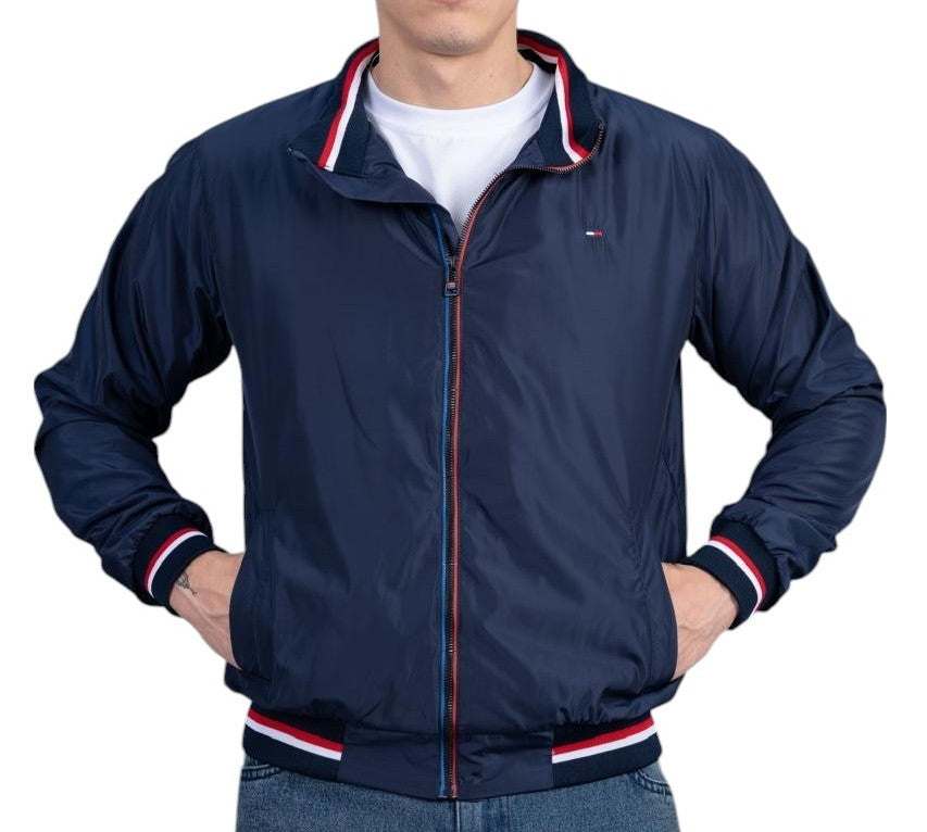 Casaca Tommy Hilfiger acolchada impermeable color azul – Pikké Collection
