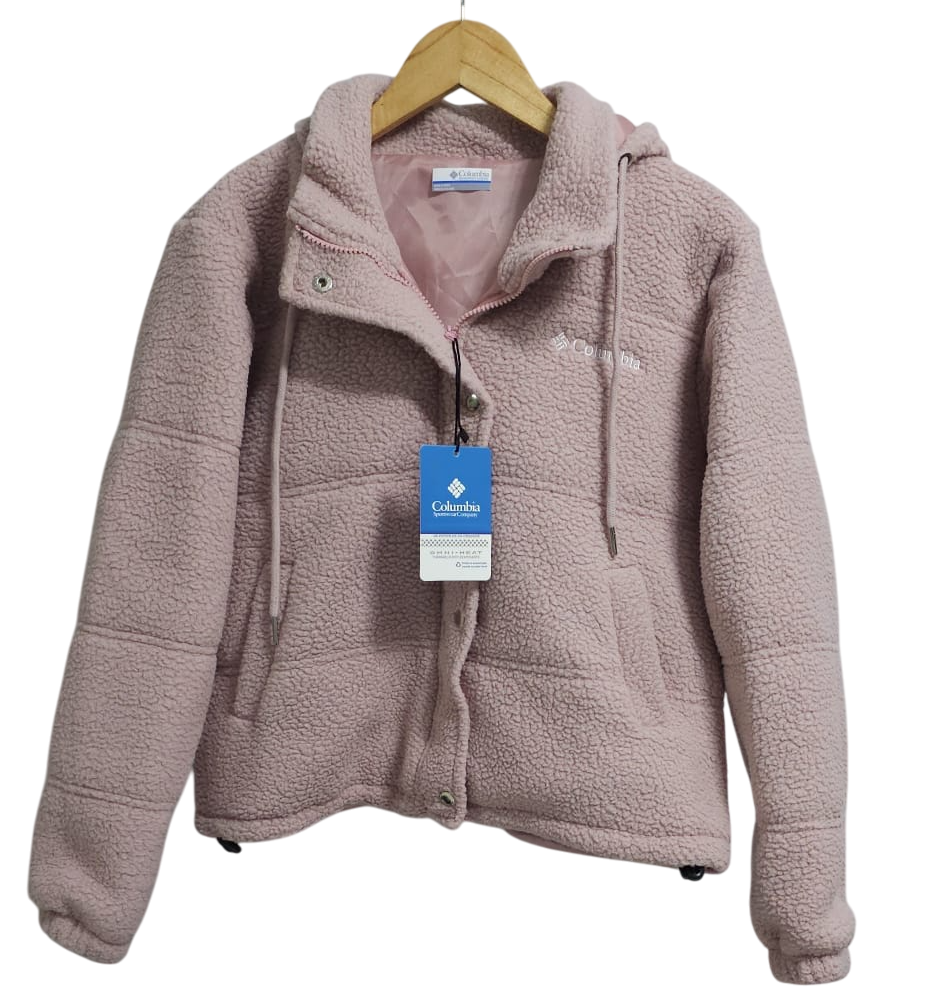 Casaca Columbia piel de carnero palo rosa – Pikké Collection